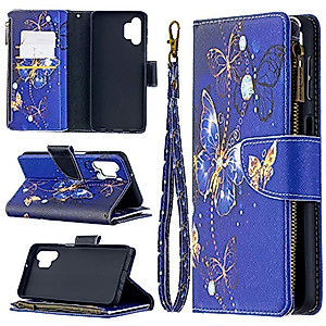 ONV Samsung Galaxy A32 5G Case - Samsung Galaxy A32 5G Wallet Case Leather with Card Slot Standfunction Magnetic Closure Flip Cover Compatible with Samsung Galaxy A32 5G [Butterflies]- Butterfly I