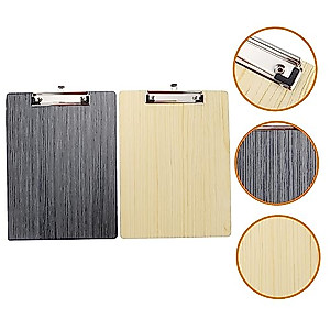 4 pcs Folder Board Paper Folder Plastic folders Office File folders Classroom clipboards Wood Clip hardboard Wooden clipboard Exam Paper Clips Writing Base Plate Clip Board Nurse