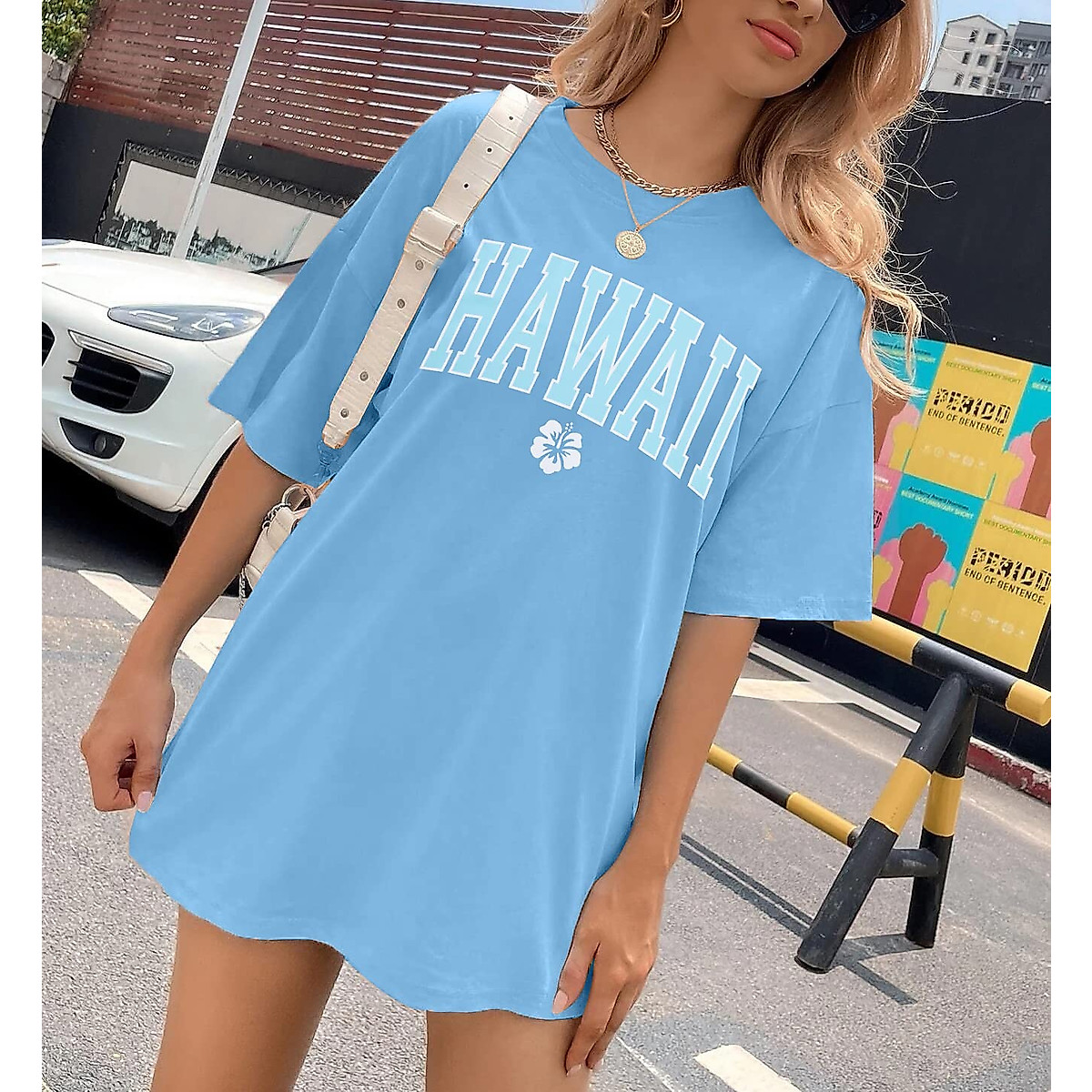 Hawaiian Shirts for Women Oversized Tshirts Shirts Flower Shirt Tropical Vacation Clothes Summer Vacation Tee