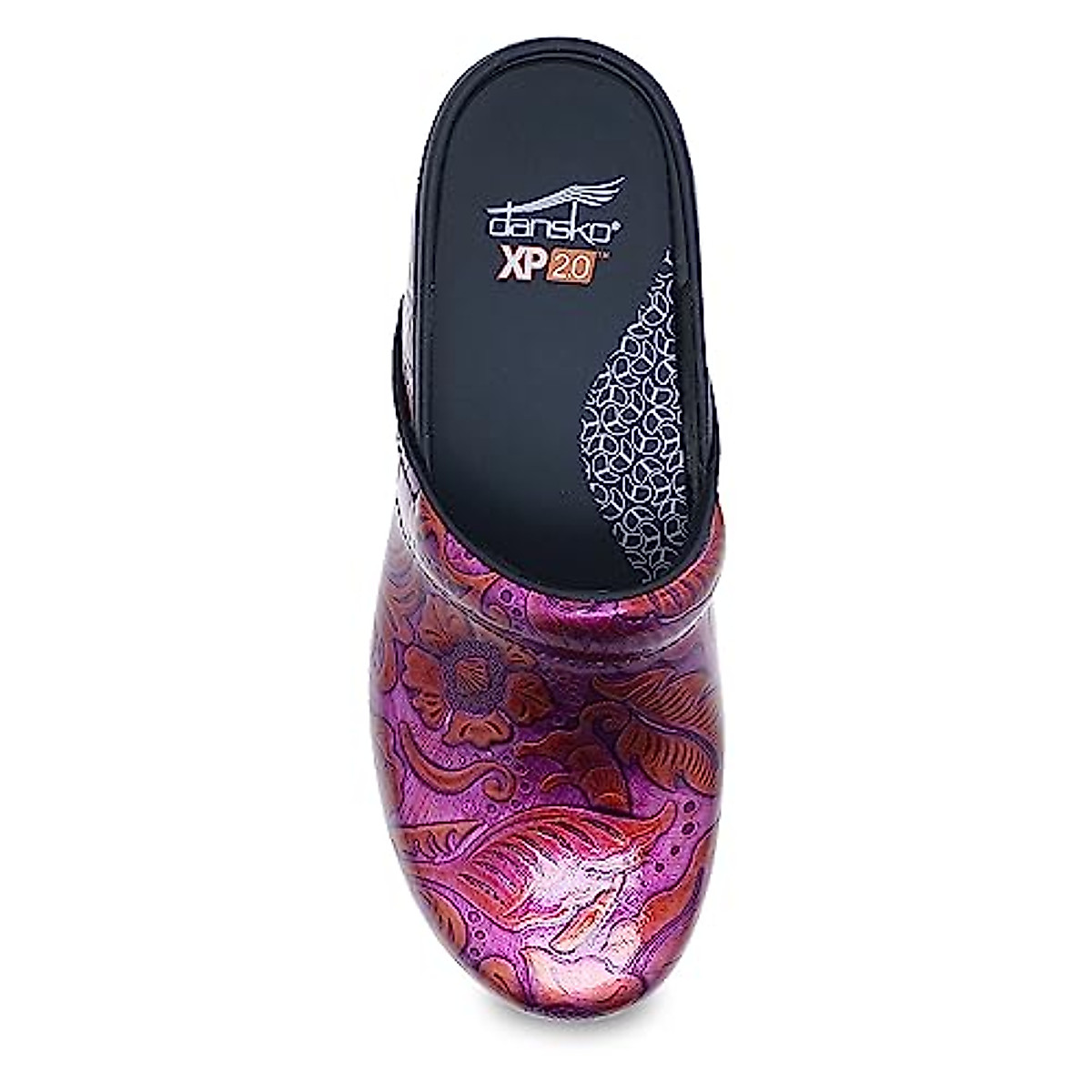 Dansko XP 2.0 Clogs for Women – Lightweight Slip Resistant Footwear for Comfort and Support – Ideal for Long Standing Professionals, Fuchsia Tooled Clogs 7.5-8 M US