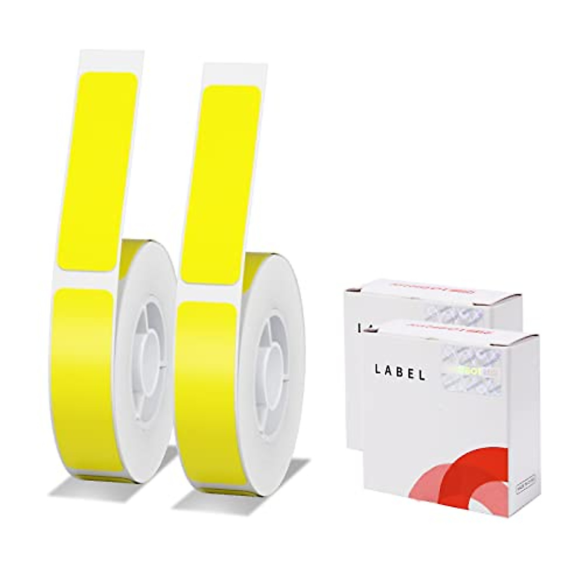 INeedIt Label Maker Tape Replacement for Niimbot D11 D110 D101 Label Printer, Adapted Label Print Paper, Thermal Sticker Paper 0.47"x 1.57" Waterproof Self Adhesive Labeling Tape(2 Rolls, Yellow)