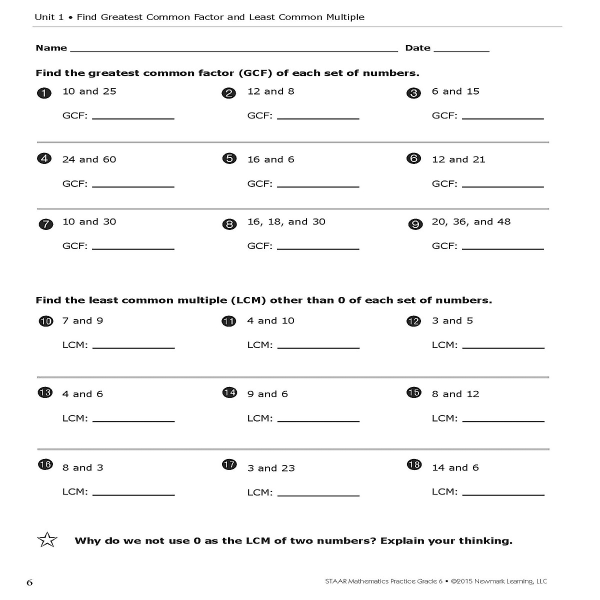 Staar Mathematics Practice Grade 6 II Teacher Resource