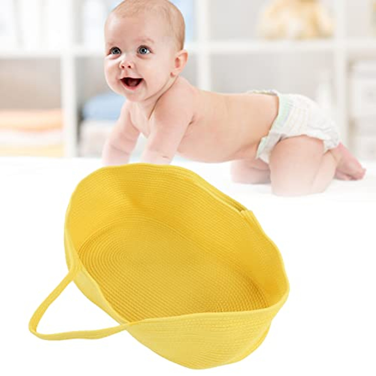 Baby Changing Basket Foldable Baby Carrier Basket Baby Carrier Basket Cartoon Portable Foldable Sleeping Basket Cotton Newborn Sleeper Basket Baby Sleeping Carry Basket (Yellow)