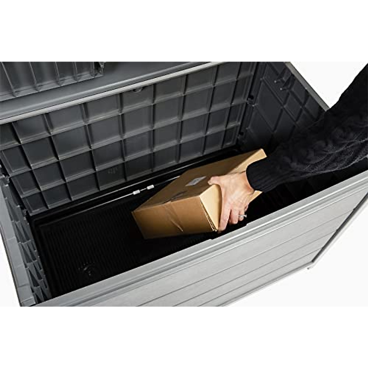 BenchSentry by Genie Package Delivery Box for Outside - Protects Packages from Theft and Weather Damage - Slate