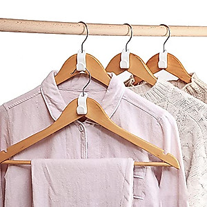 Woonsoon 40 Pcs Clothes Hanger Connector Hooks, Outfit Hangers, Hanger Extender Clips, Cascading Hanger Hooks, Household Strong Load-Bearing Closet Hook, Clothes Hangers Space Saving, White (Q13)