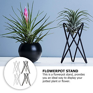 TEHAUX 4pcs Flower Stand Geometric Plant Stand Pots for Outdoor Plants Planters for Indoor Plants Pots for Indoor Plants Modern Plant Stands Tillandsia Stand Wall Mount Air Office Metal