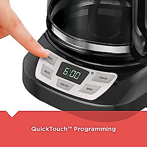 BLACK+DECKER QuickTouch™ Digital Programmable 12-Cup* Coffee Maker, Black, CM1060B-T