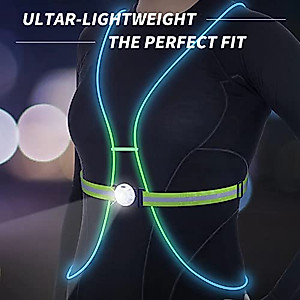 Ni-SHEN LED Reflective Running Vest with Front Light,Running Lights for Runners,Reflective Running Gear for Men/Women Running,Cycling or Walking, High Visibility Warning LED Lights