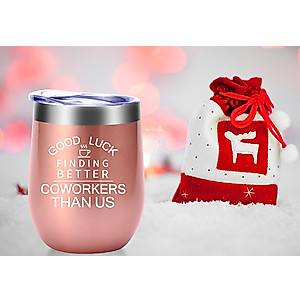 AMZUShome Good Luck Finding Better Coworkers Than Us Mug.Going Away,Goodbye,Farewell,Leaving,New Job Gifts for Colleague Boss Co-worker Friends Men Women Wine Tumbler(12oz Rose Gold)