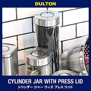 Dulton K915-1286L Condiment Container, Cylinder Jar, With Press Lid, L Size, CYLINDER JAR WITH PRESS LID