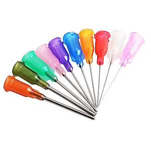 FEITA Glue Needles Industrial Liquid Dispenser Needle Tips Adhesive Glue Dispensing Blunt Tip Luer Lock 1" (100 Pcs/Pack)