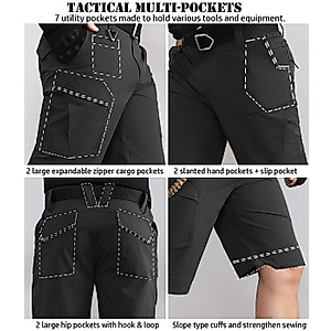 CARWORNIC Men's Quick Dry Hiking Tactical Shorts Lightweight Stretch Outdoor Cargo Shorts with Multi Pockets Summer Casual Camping Travel Fishing Shorts