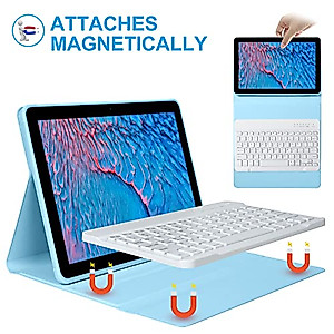 Keyboard Case for All-New Kindle Fire HD 10 and Fire HD 10 Plus Tablet (Only Compatible with 11th Generation 2021 Release)Slim Lightweight Protective Cover with Detachable Bluetooth Keyboard(Blue)