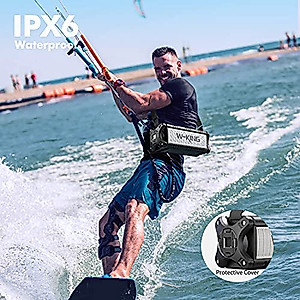 W-KING Bluetooth Speaker, 50W Powerful Bluetooth Speaker Loud IPX6 Waterproof, Large Outdoor Portable Speaker Wireless for Deep Bass/Bluetooth 5.0/Power Bank/40H Playtime/TF-Card/AUX/NFC/EQ (Black)