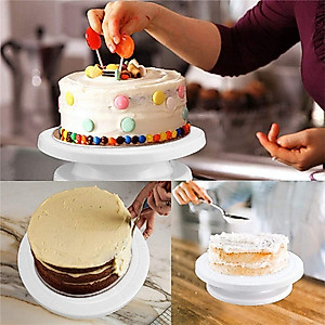 6 Pcs Cake Stand Set, Cake Decorating Supplies, 11 Inch Rotating Cake Turntable for Decorating, Cake Spinner, Cake Decorating Tools, Cake Decorating Kit, Gift Set Baking Supplies