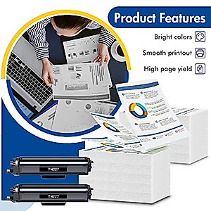 TN223BK TN227BK High Yield Toner Cartridge 2 Pack Compatible for Brother TN227 TN-227BK TN-223BK Replacement for MFC-L3750CDW MFC-L3770CDW HL-L3290CDW HL-L3210CW HL-L3230CDW MFC-L3710CW Printer Black