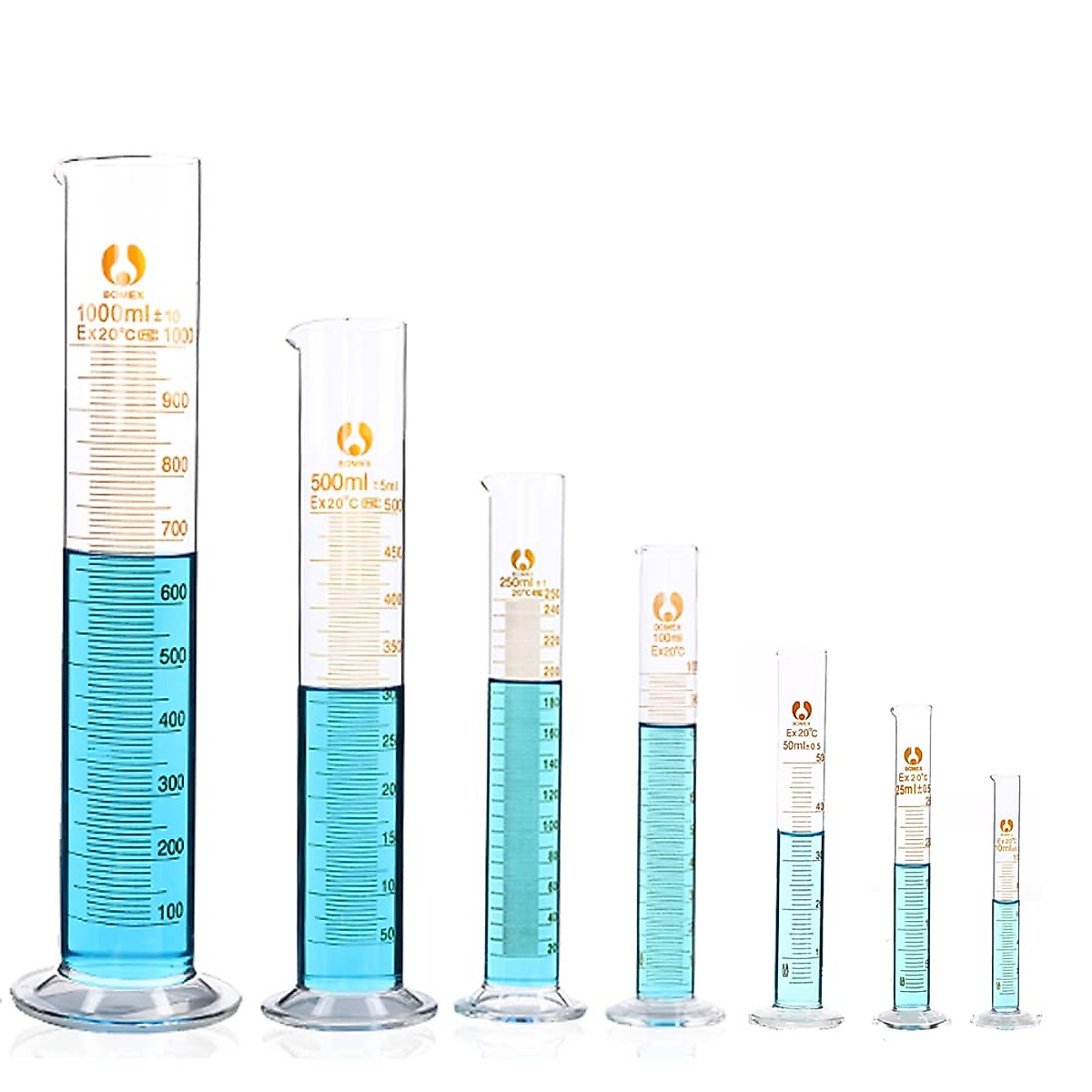 10ml Graduated Glass Cylinders (3/Pack), Measuring Glass Test Jars Borosilicate 3.3 Glass, Single Metric Scale for Lab Research Industry Teaching Brewing Wine Making Kitchen