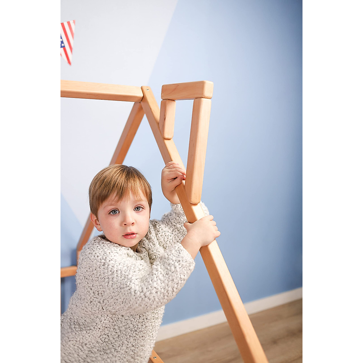 BUSYWOOD House Wooden Playpen - Montessori Floor Bed with Safe Gate - Toddler Bed - Floor Bed - Frame with Fence and Door - Toddler Bedroom Furniture - Full, Twin, Queen, King size (Model 6)