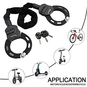 Areyourshop Motorcycle Bike Electric Scooter Lock with Key 60cm Chain Lock Anti Theft W/Bag