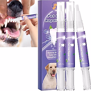 LEORANGE 【3pcs】 Pet Oral Repair Gel, Pet Oral Repair Gel for Dogs,Pet Breath Freshener for Dogs & Cats, Eliminate Breath, Targets Tar-Tar, Without Brushing， for Dogs & Cats, Pet Teeth Repairing