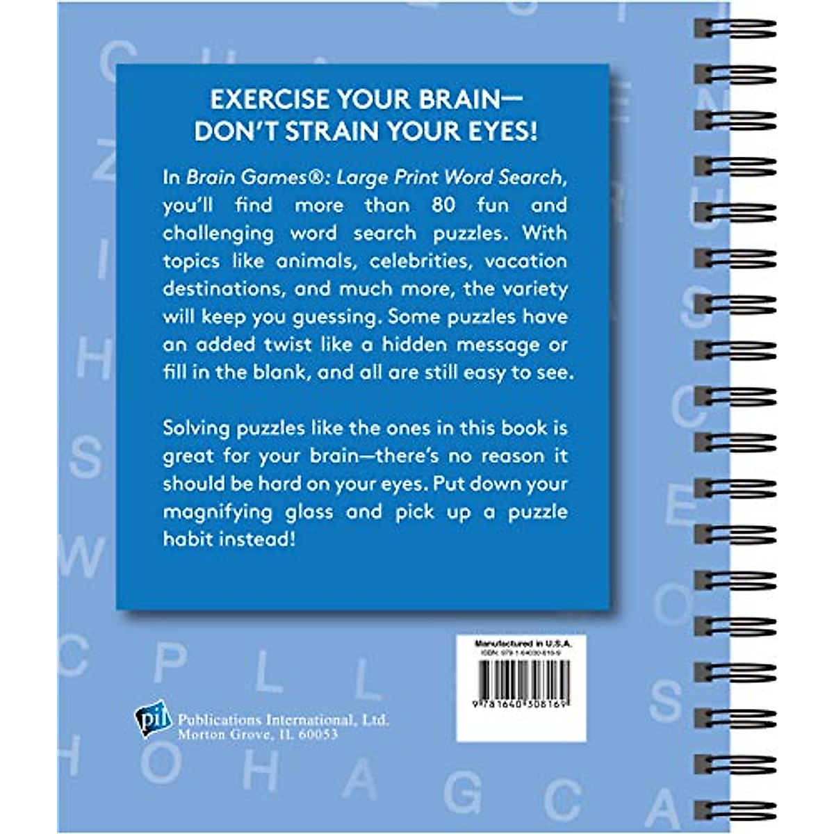 Brain Games - Word Search Large Print (Blue)