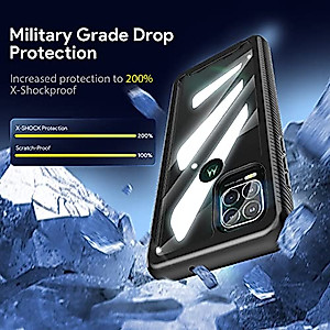 HATOSHI Case for Moto G Stylus 5G Case, Motorola G Stylus 5G Case with Built in Screen Protector, Full-Body Military Shockproof Clear Protective Phone Case Cover with 2 Camera Lens Protector, Black