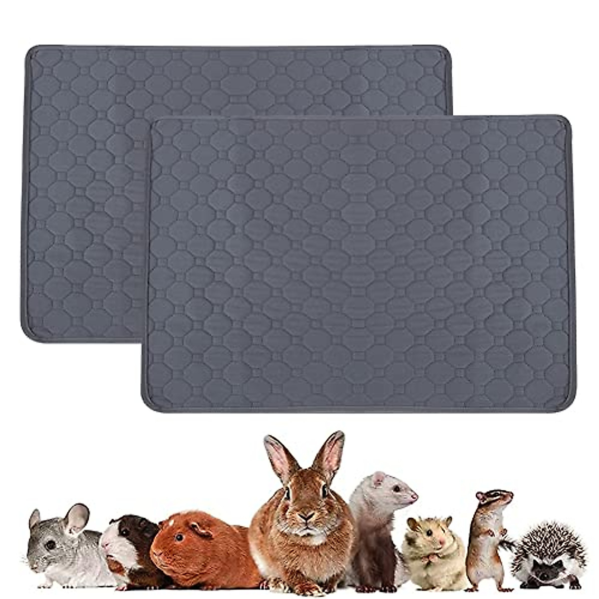 CNTOPKITER Guinea Pig Fleece Cage Liners, Guinea Pig Pee Pads Washable and Reusable 2 Pack, Guinea Pig Fleece Cage Liners (23.6'' x 17.7'')