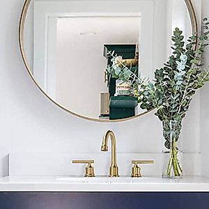 WOWOW Gold Bathroom Faucet 3 Hole Bathroom Sink Faucet Widespread Vanity Faucet 2 Handle Brass Basin Faucet with Pop Up Drain 8 Inch Mixer Tap Antique