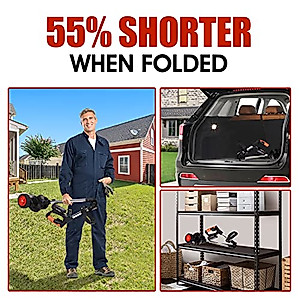 Weed Wacker,Electric Weed Eater,3-in-1 Cordless Weed Eater,Wheeled Lawn Edger,Telescopic and Folding Handle Weed Wacker Battery Powered,90° Head Adjustable Edger Lawn Tool for Yard,Garden (Black)