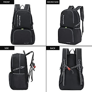 MAXTOP 30/40L Lightweight Packable Backpack for Hiking Traveling Camping Water Resistant Foldable Outdoor Travel Daypack (Black 50L, 50L)