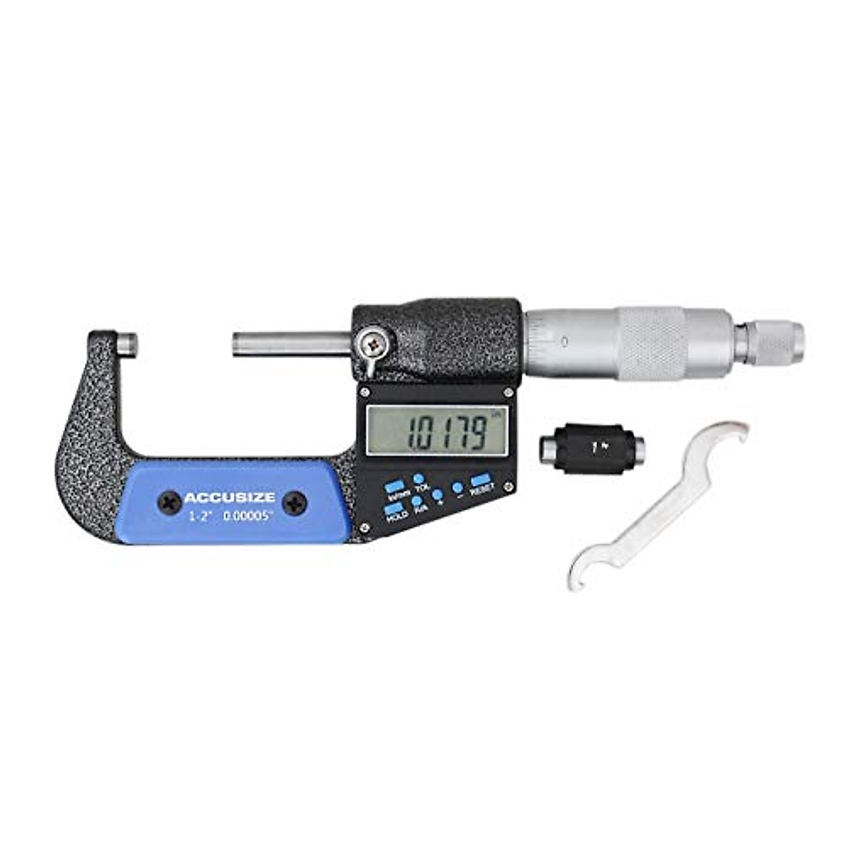 Accusize Industrial Tools 1-2''/25-50 mm by 0.00005''/0.001 mm 7-Key Electronic Digital Micrometer, Water Proof, Ac21-2022
