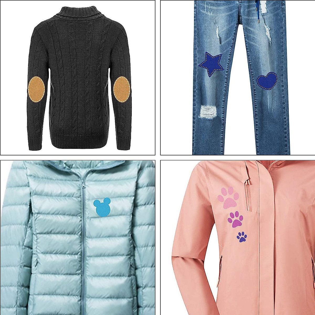 Augshy 29 Pieces Iron On Patches for Clothing Jeans 4.9 x 3.7 Inch (Colorful)