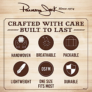 Panama Jack Women's Crocheted Toyo Sun Hat with Sizing Tie, 4" Big Brim (Natural)