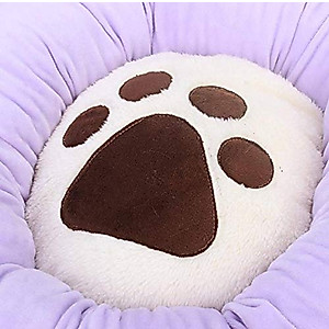 NC Creative Shape Cute Soft Plush Pet Nest Deep Sleep Cat Nest Dog Nest Bite-Resistant Footprints Round Cushion Cat Nest Small and Medium-Sized Dogs Available for Four Seasons