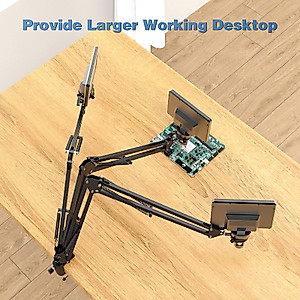 Hayve Microscope Arm Stand，Adjustable Metal Bracket with Clamp and Grommet Base，Coin Microscope Mount ，Compatible with Model DM4 DM9 MS1 MS3& Most 4.3'',7'' Digital Microscopes (1.37inch(for DM9-H))