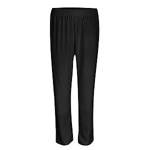 Bravetoshop Women's Summer Solid Color Elastic Waist Pants Casual Baggy Jogger Workout Trousers (Black,L)