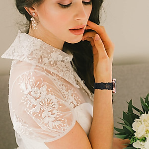 Lace Silicone Band 20mm Compatible for Samsung Galaxy Watch 4/5/6/Active Band 40MM 44MM,Galaxy Watch 4/6 Classic 46MM 42MM 43MM 47MM/Watch 5 Pro/Watch 3 41mm, Soft Silicone Strap for Women (black)