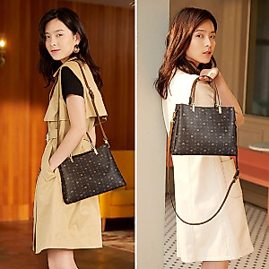 iFOXER PVC Leather Handbags for Women Top-handle Bags (brown)