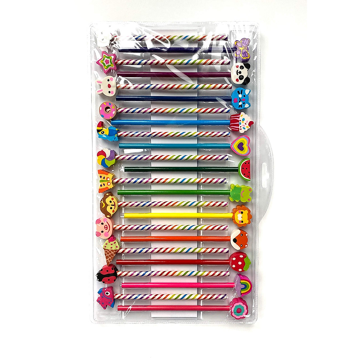 Creatology 48 Piece Pencil Party Pack! Includes 12 Colored Pencils, 12 No 2 Pencils, And 24 Fun Shaped Erasers! Perfect Back To School Item! Makes A Great Gift For An Artist!