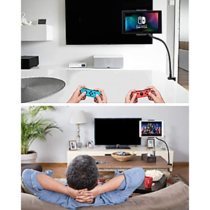 woleyi Gooseneck Tablet Holder Mount, Heavy Duty Desk/Bed Tablet Stand, Flexible Arm Clip for iPad Pro Air Mini, Galaxy Tab/Z Fold, Fire HD, Surface Pro/Go, Switch, iPhone and More 4.7-13" Devices