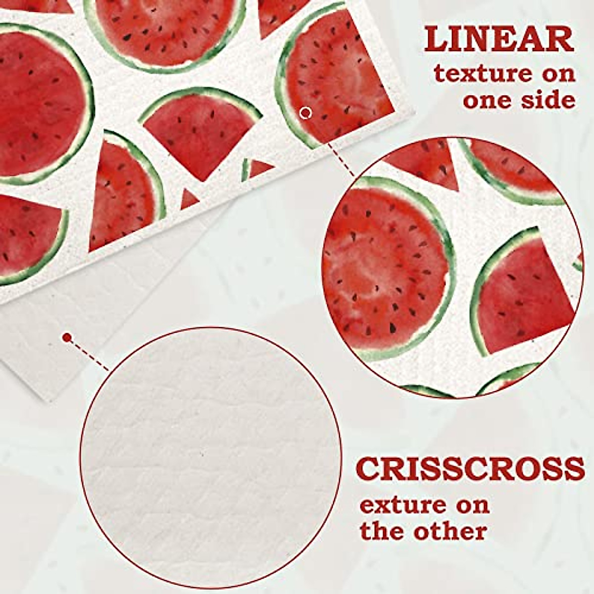 AnyDesign Watermelon Swedish Kitchen Dishcloth Summer Absorbent Cotton Dish Towel Melon Fruit Dish Cloth for Housewarming Cleaning Wipes, 6Pcs, 7 x 8 Inch