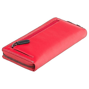 Visconti Large Continental Zip Around Purse in Red Or Black Multi SP79 (Red)