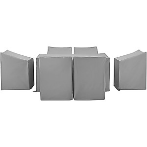 Crosley Furniture Patio Furniture Covers, Waterproof 7-Piece Cover Set for Dining, Outdoor Table and Chairs, Gray