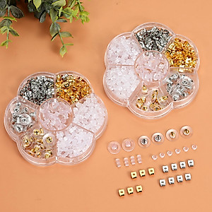 Nkwuire 7 Styles 500PCS Earring Backs for Studs, Clear Plastic Hypoallergenic Metal Rubber Silicone Earring Backs Bullet Clutch Stoppers Replacement Kits for Fish Hook Earring Studs Hoops
