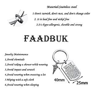 FAADBUK Doctor Keychain Doctor Thank You Gift Caduceus Charm Medical Jewelry Medical Student Graduation Gift (Doctor Keychain)