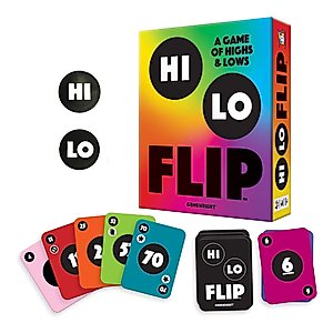 Gamewright - Hi Lo Flip - A Card Game of Highs & Lows, Multicolor, 8 x 6.5 x 1.98 inches