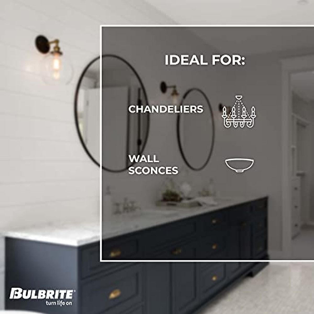 Bulbrite Pack of (4) 5 Watt Dimmable Clear Filament B11 Candelabra (E12) LED Bulb - 500 Lumens, 3000K, and 80 CRI