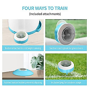 PETGEEK Automatic Dog Treat Dispenser, Dog Puzzle Memory Training Activity Toy- IQ Training Automatic Dog Cat Feeder Toy, Remote Dog Button Treat Dispenser for Dogs (Blue)