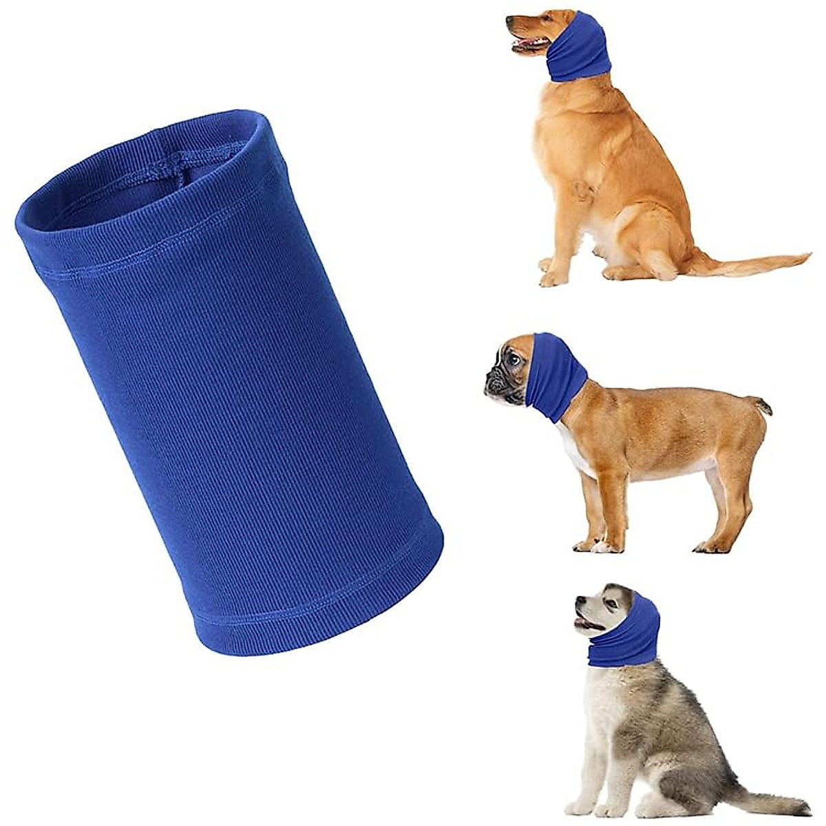 Pack x2 No Flap Ear Wraps for Dogs - Snoods for Dogs & Cats, Dog Ear Muffs Noise Protection, Dog Ear Covers for Grooming, Dog Ear Wrap for Anxiety Relief, Happy Dog Ear Hoodies