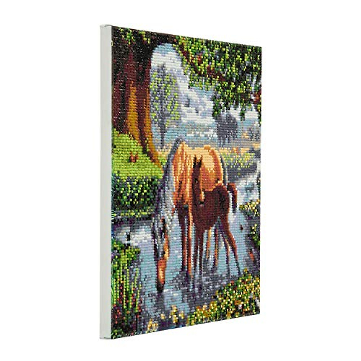 Crystal Art Medium Framed Mounted Wall Art Kit (11.8in x 11.8in) - Fell Ponies - Diamond Painting Kit for ages 8 and up
